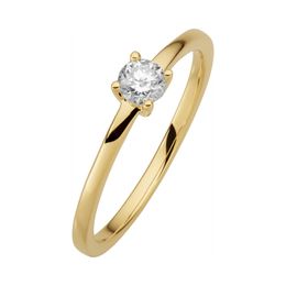 OROLINO Damen Fingerring "Gold 585 mit einem echten Brilliant 0,25ct.", 058 (18,5), 0,25 P2 = erkennbare Einschl&uuml;sse, Gold, gelb, Gold, Fingerringe
