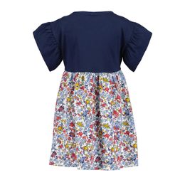 Blue Seven M&auml;dchen Sommerkleid, bunt, Gr. 98, bedruckt, gebl&uuml;mt, unifarben, Jersey, Obermaterial: 100% Baumwolle, Kleider, mit tollen R&uuml;schen an den