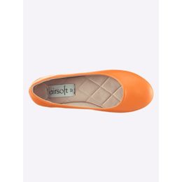 Casual Looks Damen Ballerina, Gr. 39, orange, Lederimitat, Schuhe