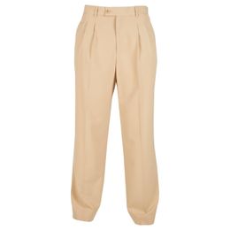Urban Classics Herren Stoffhose "Urban Classics Herren Double Pleated Pants"unionbeige, Gr. 33, unifarben, 67% Polyester, 33% Viskose, Hosen