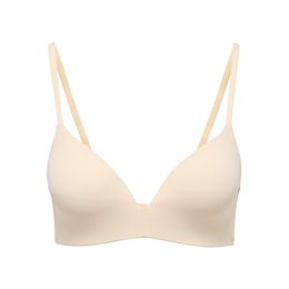 Only Damen T-Shirt-BH "ONLTRACY LAURA MOLDED BRA NOOS ACC", Gr. L, beige, Jersey, Obermaterial: 75% Nylon, 25% Elasthan, unifarben, BHs, Kunstfaser