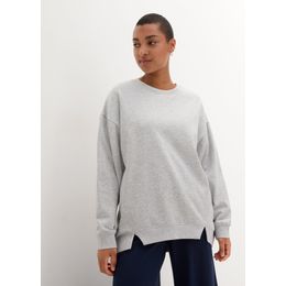 bonprix Damen Sweatshirt "Oversize-Sweatshirt", grau, Gr. 44, meliert, Sweatware, Obermaterial: 95% Baumwolle, 5% Viskose, Sweatshirts, l&auml;ssig