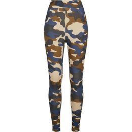 Urban Classics Damen Leggings "Urban Classics Damen Ladies High Waist Camo Tech Leggings"summerolive camo, Gr. M, 77% Polyester, 23% Elasthan, Hosen