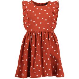 Blue Seven M&auml;dchen Sommerkleid, rot, Gr. 116, gepunktet, Jersey, Obermaterial: 100% Baumwolle, Kleider, mit tollen Volants und mit kleiner