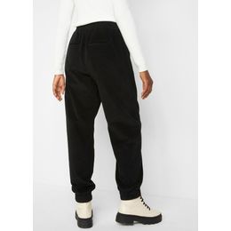 bonprix Damen Cordhose, schwarz, Gr. 52, Obermaterial: 98% Baumwolle, 2% Elasthan, Hosen, aus Baumwoll-Mix, mit gro&szlig;en Eingrifftaschen, lockere