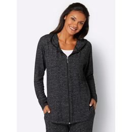 feel good Damen Langjacke, Gr. 44, grau, 80% Viskose, 15% Polyester, 5% Elasthan, unifarben, Jacken