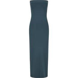 Urban Classics Damen Shirtkleid "Urban Classics Ladies Bandeau Midi Dress"bottlegr&uuml;n, Gr. L, unifarben, 94% Polyamid, 6% Elasthan, Kleider