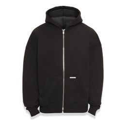 DROPSIZE Herren Sweatjacke "Dropsize Herren Bazix Republiq Super Heavy Rib Zipper"schwarz, Gr. XS, unifarben, 80% Baumwolle, 20% Polyester,