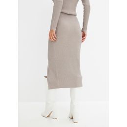 bonprix Damen Strickrock "Strickrock aus flie&szlig;endem Viskose-Mix", grau, Gr. 32, Glitzermuster, unifarben, Strick, Obermaterial: 38% Viskose, 37%