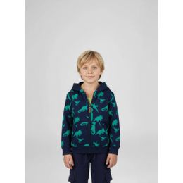 Blue Seven Jungen Sweatjackeultramarin, Gr. 110, bedruckt, Sweatware, Obermaterial: 80% Baumwolle, 20% Polyester, Sweatjacken