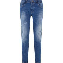 2Y STUDIOS Herren Bequeme Jeans "2Y Studios Herren 2Y Tapered Fit Jeans"blau, Gr. 33, unifarben, 97% Baumwolle, 3% Elasthan, Jeans