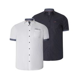 Jan Vanderstorm Herren Kurzarmhemd "Doppelpack Hemd HENOCH", blau, Gr. 7XL, Obermaterial: 100% Baumwolle CO., Hemden