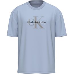 Herren T-Shirt "SS Hero Monologo Tee 20s", blau, Gr. S, Calvin Klein Jeans, Web, Obermaterial: 100% Baumwolle, Shirts, Mit Rundhalsausschnitt,