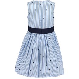 Blue Seven M&auml;dchen Sommerkleidhl blau, Gr. 98, bedruckt, gestreift, Web, Obermaterial: 100% Baumwolle, Kleider, im zeitlosem Streifen-Design mit