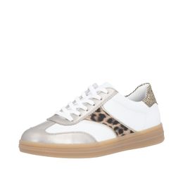 Remonte Damen Sneaker, Gr. 40wei&szlig;, goldfarben, leo, Leder, Lederimitat, Schuhe, Freizeitschuh, Halbschuh, Leo-Sneaker mit Wechselfu&szlig;bett