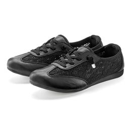 Lascana Damen Sneaker "Freizeitschuh, Halbschuh, Slip-On-Sneaker", Gr. 37, schwarz, Obermaterial: 60% Textilmaterial, 40% Lederimitat. Decksohle: