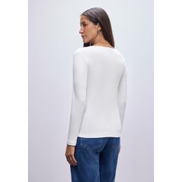 Street One Damen Langarmshirtwei&szlig;, Gr. 46, unifarben, Web, Obermaterial: 50% Baumwolle, 50% Modal. Futter: 100% Baumwolle, Shirts, im soften