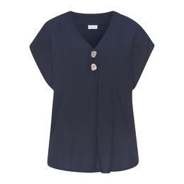 Lascana Damen Schlupfbluse, blau, Gr. 36, unifarben, Web, Obermaterial: 100% Viskose, Blusen, mit modischen Kn&ouml;pfen, luftige Kurzarmbluse, sommerlich