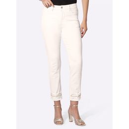 Heine Damen 7/8-Jeans, wei&szlig;, Gr. 46, unifarben, 98% Baumwolle, 2% Elasthan, Jeans