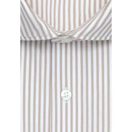 Seidensticker Herren Businesshemd "Schwarze Rose"beige, Gr. 40, gestreift, 94% Baumwolle, 6% Elasthan, Hemden, Slim 1/1 Kentkragen Gestreift