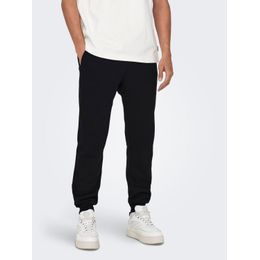 Only & Sons ONLY & SONS Herren Sweathose "ONSCERES LIFE SWEAT PANTS", schwarz, Gr. XXL, unifarben, angeraute Sweatware, Obermaterial: 65% Baumwolle, 35%
