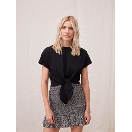 LEGER Damen T-Shirt "Tessy, LeGer by Lena Gercke"schwarz, Gr. 36, unifarben, Jersey, Obermaterial: 100% Baumwolle, Shirts, mit Knoten-Detail, cropped