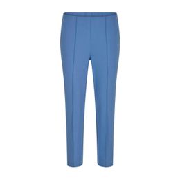 GOLDNER Damen Stretch-Hose "Kurzgr&ouml;&szlig;e Elegante 7/8-Hose mit Biesen", blau, Gr. 27, Obermaterial: 67% Baumwolle CO. 28% Polyamid PA. 5% Elasthan EL.,