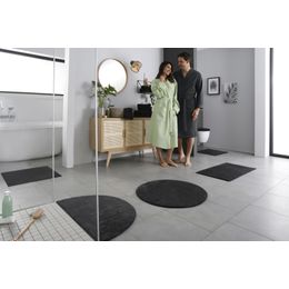 Badematte my home, H:10mm, schwarz, Polyester, Badematten, "Vanessa, Badvorleger, Badezimmer Teppich", Badteppich, weiche Haptik, unifarben