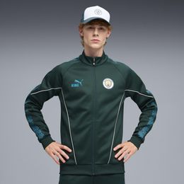 Puma Herren Sweatjacke "Manchester City KING Anthem Jacke Herren", gr&uuml;n, Gr. S, Obermaterial: 63% Polyester, 37% Baumwolle. Taschenfutter: 100%