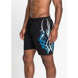 bonprix Herren Badeshorts, schwarz, Gr. 52, Obermaterial: 100% Polyester. Netz: 100% Polyester, Badehosen, elastischer Bund mit &Ouml;sen und