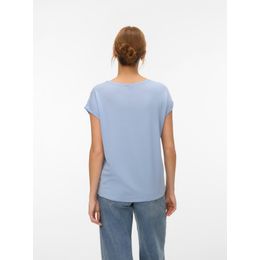 V&eacute;ro Moda VERO MODA Damen T-Shirt "VMAVA PLAIN SS TOP JRS NOOS", blau, Gr. M, unifarben, Jersey, Obermaterial: 95% Lyocell, 5% Elasthan, Shirts, Materialmix,