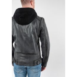 Mauritius Herren Lederjacke "MMHiran"anthrazit, Gr. XXXL, unifarben, Obermaterial: 100% Schafsleder. Futter: 100% Baumwolle. Kapuze: 55% Baumwolle,