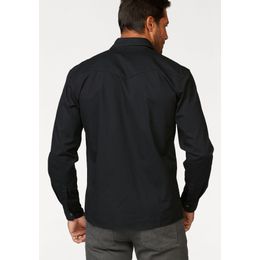 Arizona Herren Langarmhemd, schwarz, Gr. 49, unifarben, Obermaterial: 100% Baumwolle, Hemden, regular fit, mit Knopfleiste, aus Baumwolle