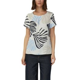 Damen Kurzarmbluse, bunt, Gr. 38, s.Oliver BLACK LABEL, gebl&uuml;mt, Web, Obermaterial: 100% Polyester, Blusen, mit grafischem Muster