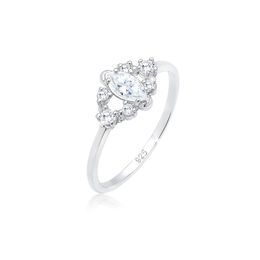Elli Damen Verlobungsring "Verlobungsring Zirkonia Wei&szlig; 925 Sterling Silber", 52mm, Silber 925 (Sterlingsilber), 1,5mm, silber, Silber 925
