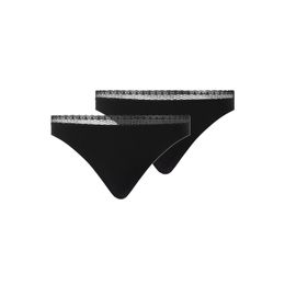 Chantelle Damen String "String Tanga Cozy Chic 2P 2er Pack", Gr. M, schwarz, Obermaterial: 80% Modal CMD. 20% Elasthan EL., Unterhosen