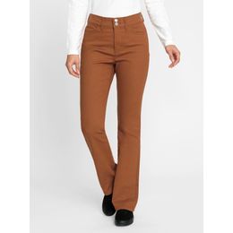 Inspirationen Damen 5-Pocket-Jeans, braun, Gr. 19, unifarben, 81% Baumwolle, 17% Polyester, 2% Elasthan, Jeans