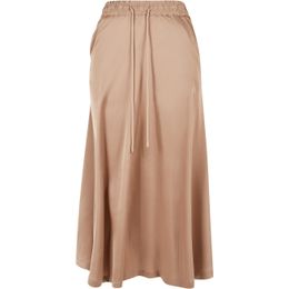 Urban Classics Damen Sommerrock "Urban Classics Damen Ladies Satin Midi Skirt"softtaupe, Gr. XS, unifarben, 95% Polyester, 5% Elasthan, R&ouml;cke