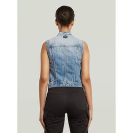 G-Star Raw G-STAR Damen Softshellweste "Pitched Hem Slim Weste", blau, Gr. XXS, Obermaterial: 75% Baumwolle, 25% Baumwolle, Westen
