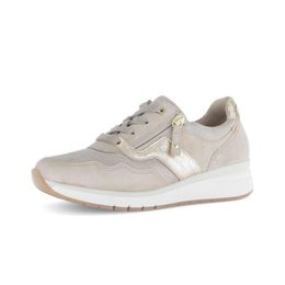 Gabor Damen Sneaker "Sneaker low Materialmix Leder/Lederimitat", Gr. 35beige, Schuhe