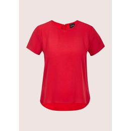 Madeleine Mode MADELEINE Damen Shirtbluse "Blusenshirt Sommerbluse mit Rei&szlig;verschluss", rot, Gr. 42, Obermaterial: 97% Polyester PES. 3% Elasthan EL., Blusen