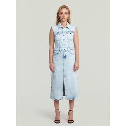 G-Star Raw G-STAR Damen Bodykleid "Sleeveless Kleid"vintage aegean sea, Gr. XL, Obermaterial: 100% Baumwolle, Kleider