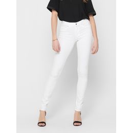 Skinny-fit-Jeans Only "ONLBLUSH MID SKINNY DNM REA0730", Damen, Gr. M (38), L&auml;nge 30, wei&szlig;, Denim/Jeans, Obermaterial: 92% Baumwolle, 6% Elastomultiester, 2% Elasthan, unifarben, skinny fit, Jeans