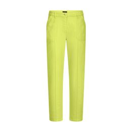 GOLDNER Damen Stoffhose "Stoffhose mit Ziersteppung", gr&uuml;n, Gr. 42, Obermaterial: 61% Lyocell CLY. 36% Baumwolle CO. 3% Elasthan EL., Hosen,