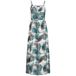 CLOUD 5IVE Damen Shirtkleid "CLOUD 5IVE 2-Layered Maxi-Dress Tropical Print"wei&szlig;, Gr. XS, 95% Polyester, 5% Elasthan, Kleider