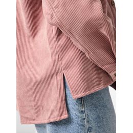 Pieces Damen Hemdbluse "PCEFFI LS SHIRT WVN NOOS"ash rose, Gr. L, unifarben, Cord, Obermaterial: 92% Polyester, 8% Nylon, Blusen, Materialmix, loose