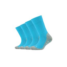 Camano M&auml;dchen Sportsocken "Sportsocken 4er Pack", Gr. 35, blau, 58% Baumwolle, 20% Polyester, 20% Polyamid, 2% Elasthan, Colorblocking, Socken
