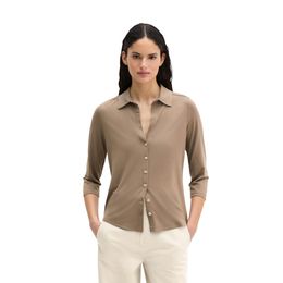 Marc O'Polo MARC O'POLO Damen Langarmshirt "aus LENZING ECOVERO "chalky braun, Gr. XXL, unifarben, Obermaterial: 94% Viskose, 6% Elasthan, Shirts