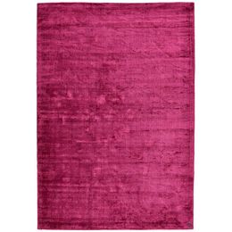 Teppich Tom Tailor HOME, B:85cm H:8mm L:155cm, lila, Viskose, Wohnzimmer, Teppiche, "Shine uni", Handwebteppich, 100% Viskose, handgewebt, mit