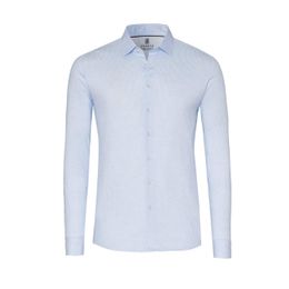 DESOTO Herren Langarmhemd "Casual Kent 1/1"light blau wei&szlig; stripes, Gr. L, Jersey, Obermaterial: 100% Baumwolle, Hemden, Jerseyhemd, Kentkragen, Slim